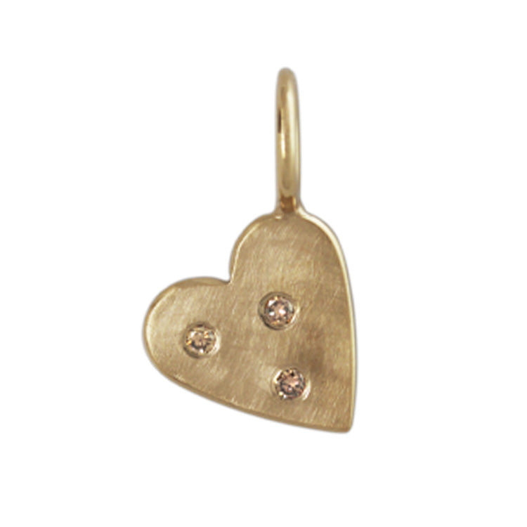 Yellow Gold Diamond Heart Charm – Heather B. Moore