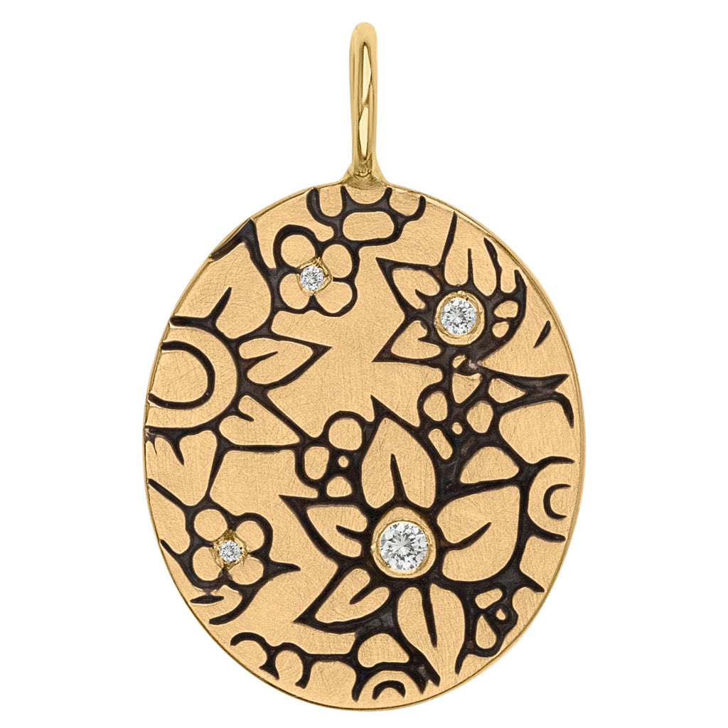 Flowers Oval Charm – Heather B. Moore