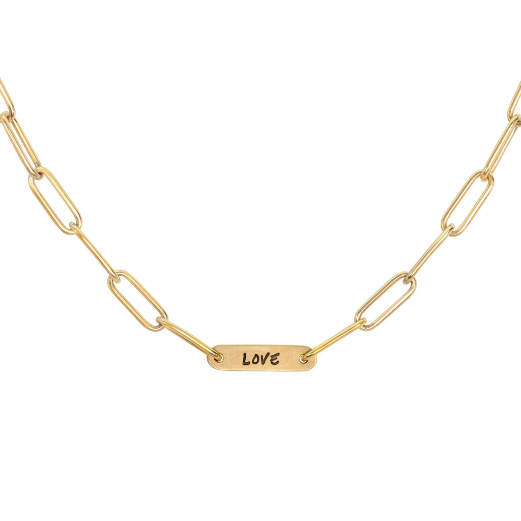 5.2mm Gold Love Flat Bar Chain – Heather B. Moore
